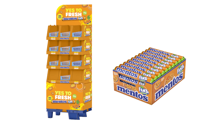 Mentos trifft Fanta - display Magazin