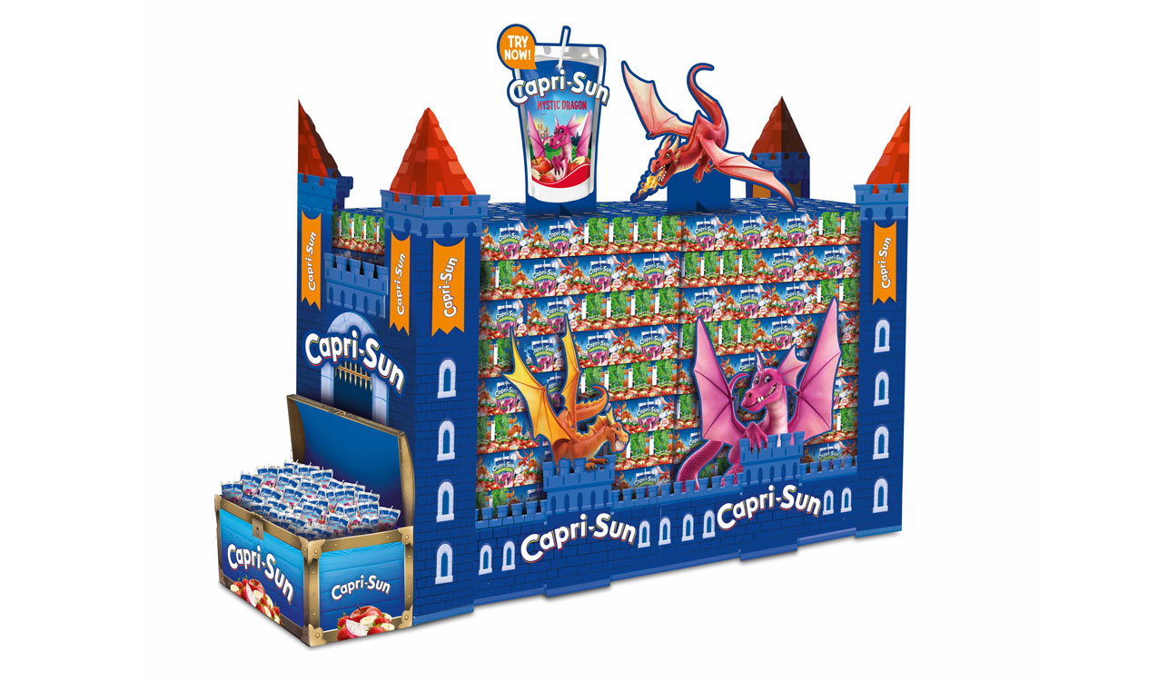 Capri-Sun Drachenfrucht neu am POS - display Magazin